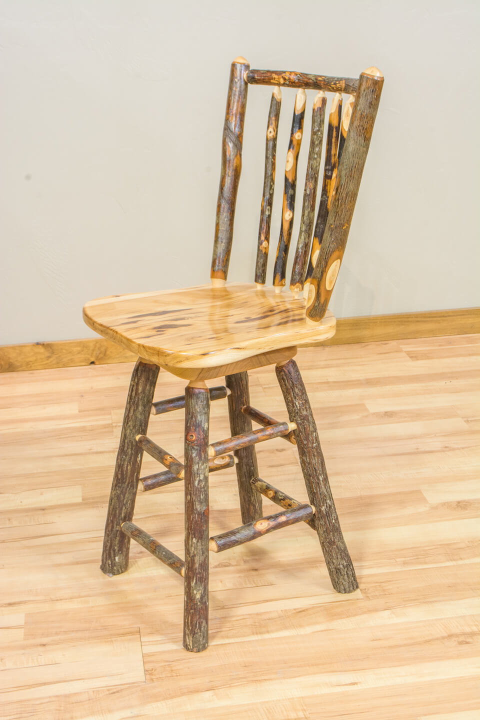 Hickory Stick Back 24_ Bar Stool | Schrock's Country Store