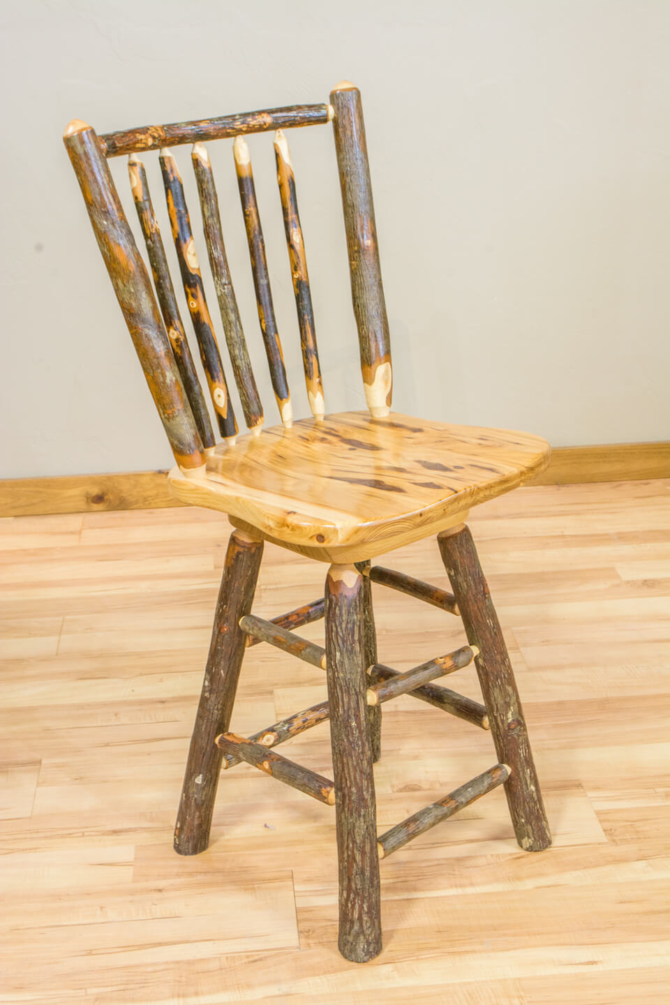 Hickory Stick Back Bar Stool | Schrock's Country Store