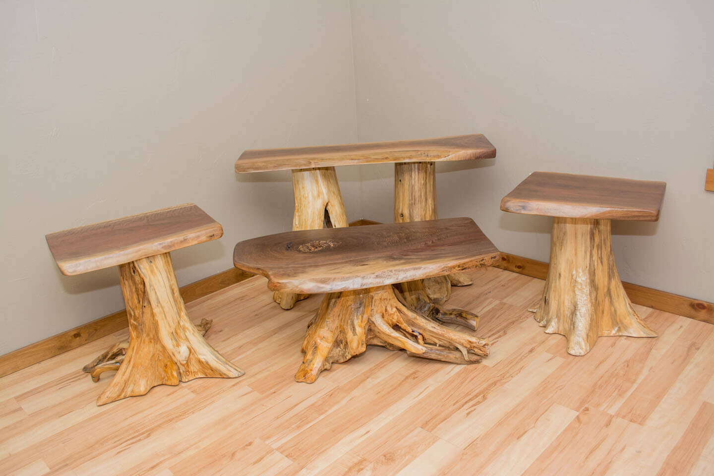 Stump Base Set w-Walnut Top | Schrock's Country Store