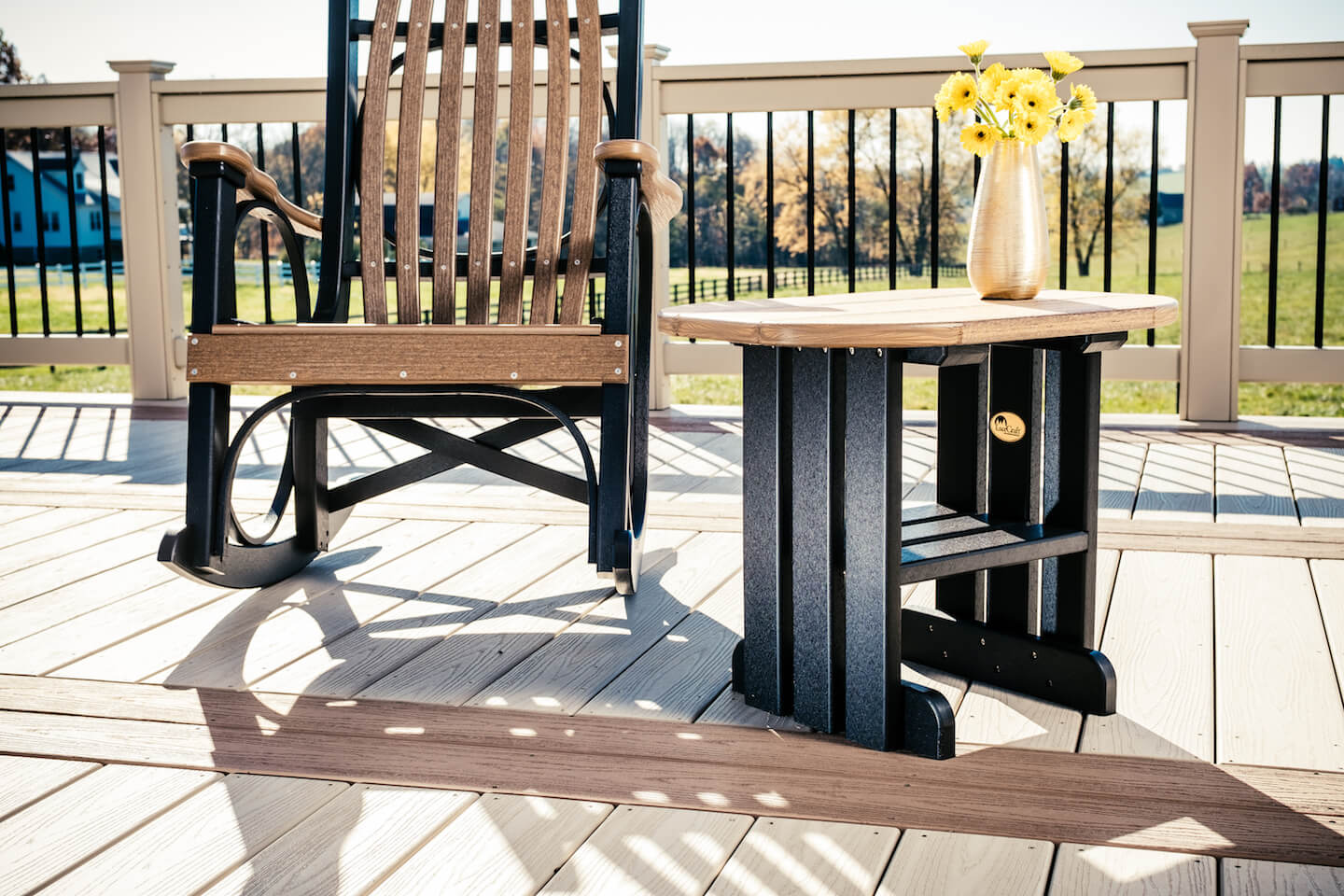 Poly End Table (Antique Mahogany & Black) | Schrock's Country Store